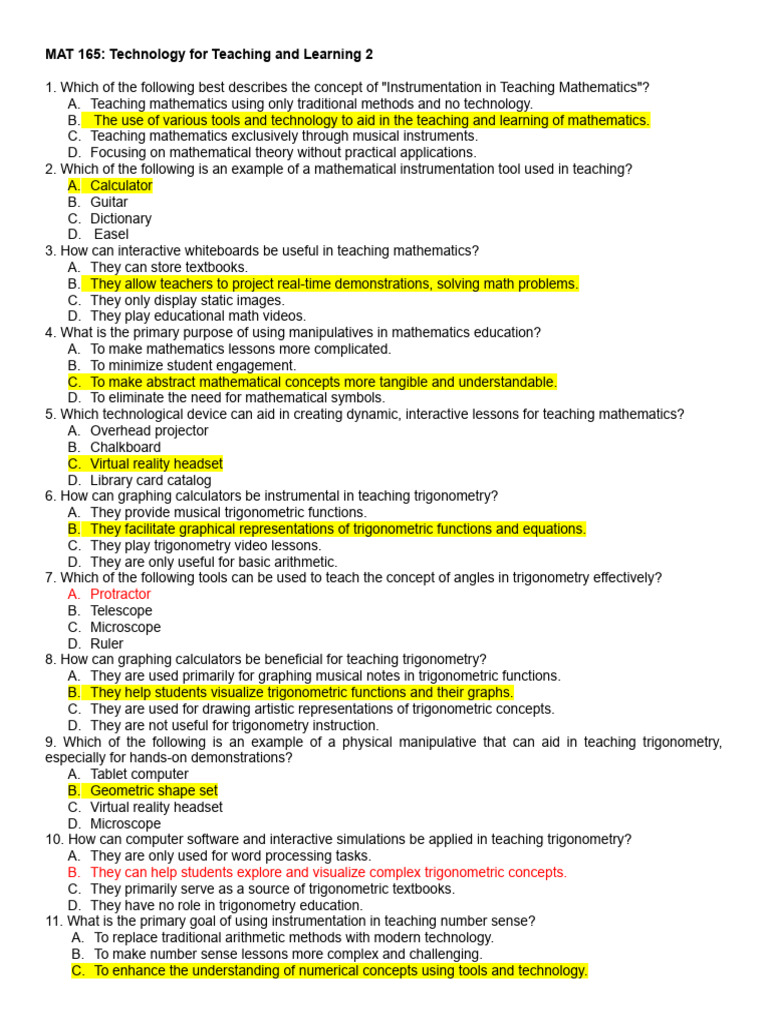 MAT 165-Technology For Teaching and Learning 2 | PDF | Mathematics ...