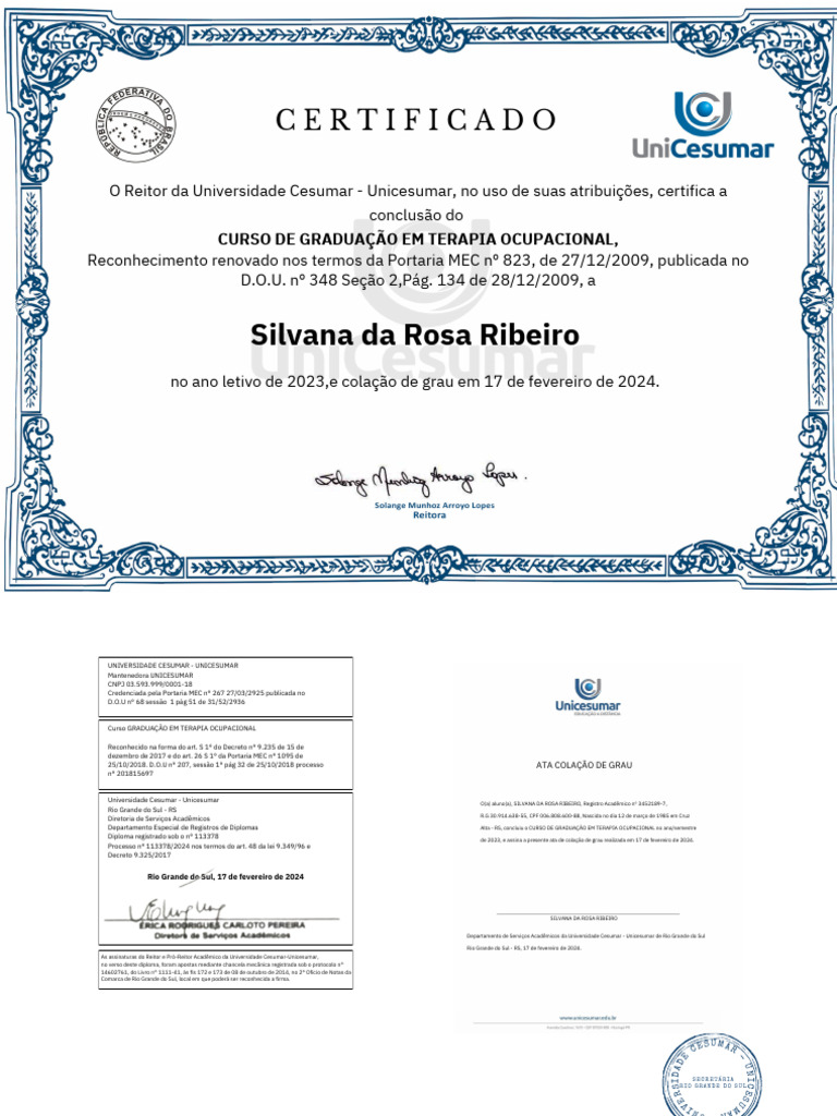 Certificado Unicesumar 20240609 190601 0000 Pdf Estágios