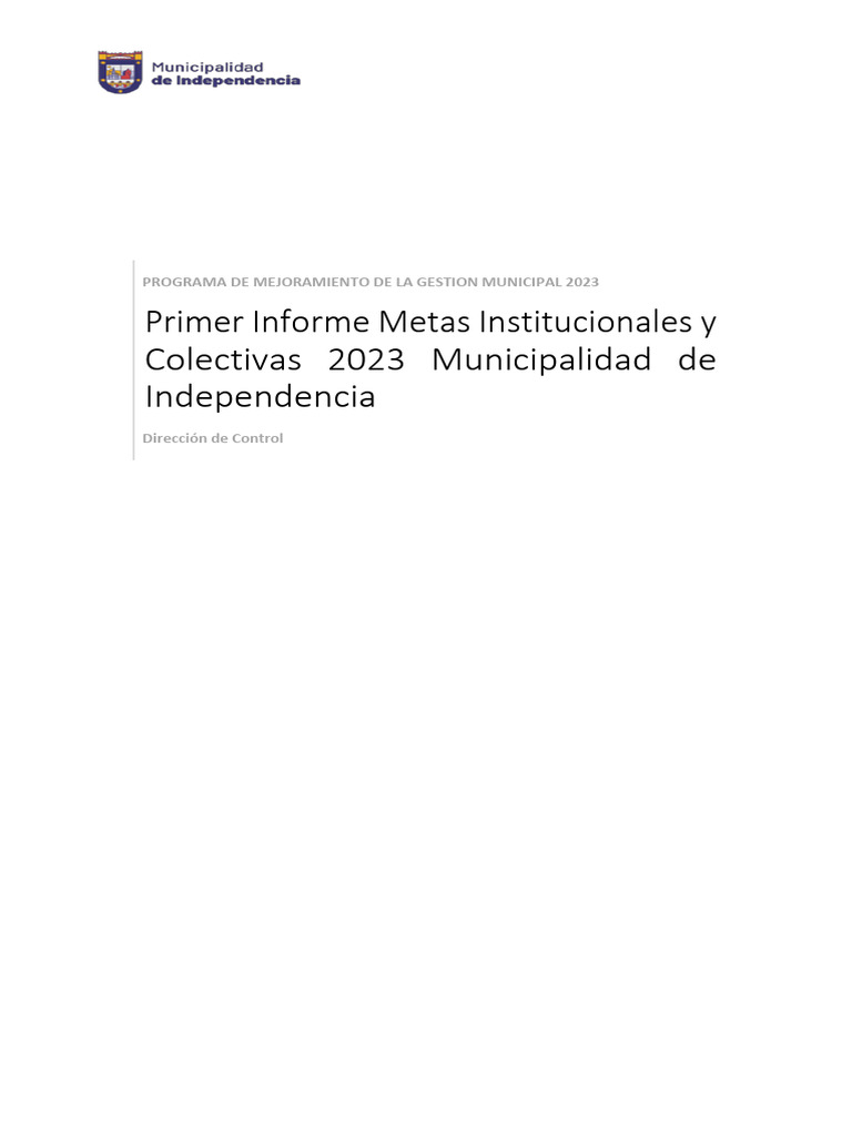 Metas 2023 Primer Informe 1 | PDF | Contabilidad