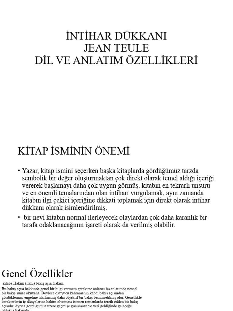 intihar dükkanı sunum | PDF