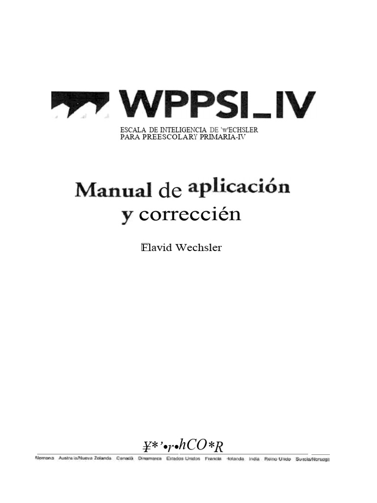 PDF Manual de Aplicacion y Correccion Wppsi IV | PDF | Ciencia y ...