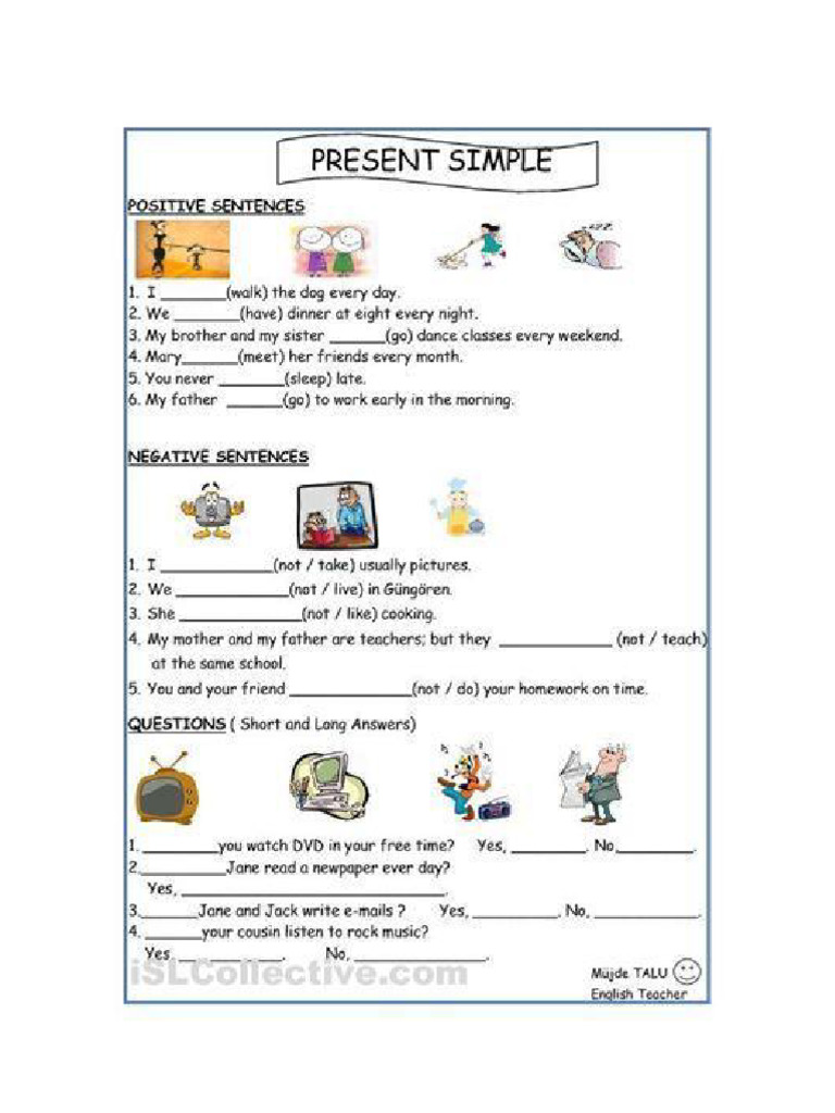 Class Present Simple | PDF