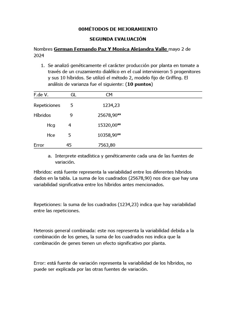 MÉTODOS - DE - MEJORAMIENTO (1) .Docx Examen de Fito Final | PDF | Domesticación | Cría
