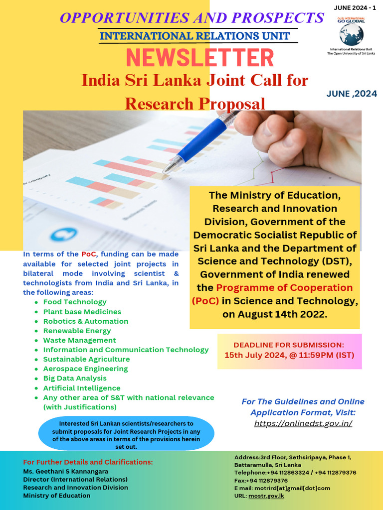 Final - India Sri Lanka Joint Call for Research Proposal - Newsletter ...