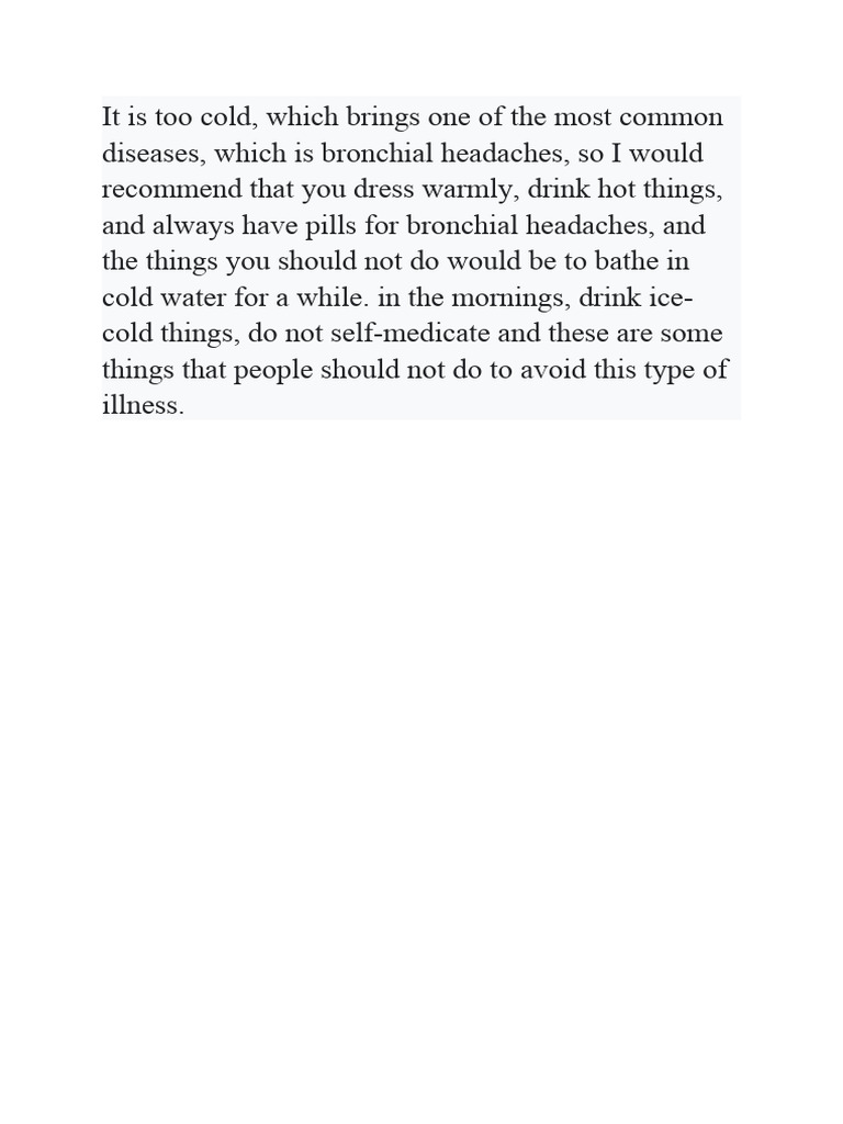 It Is Too Cold | PDF