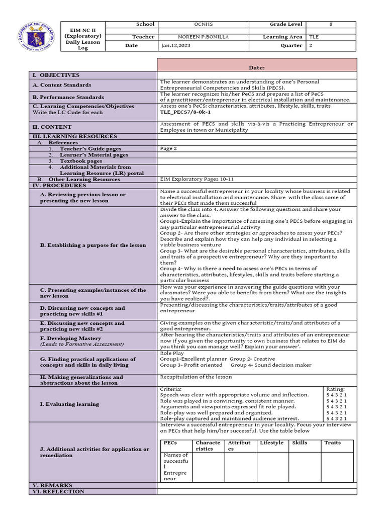 DLL in EIM | PDF | Learning | Teachers
