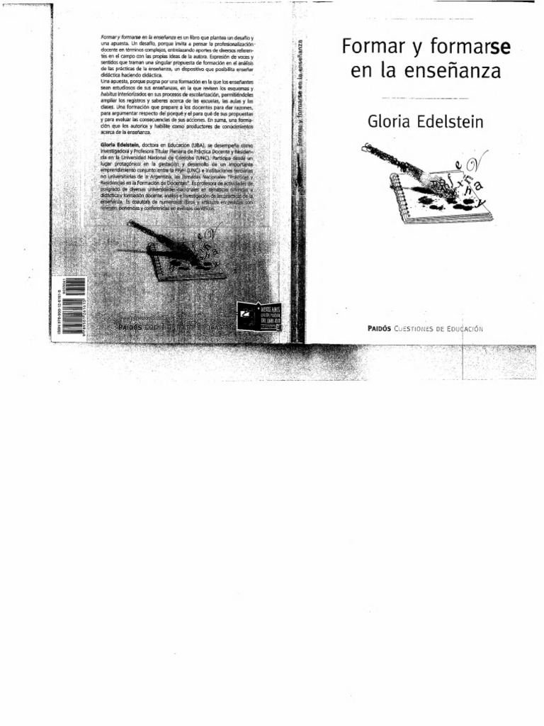 Edelstein G. Formar y formarse en la enseñanza_libro | PDF | Enseñando | Maestros