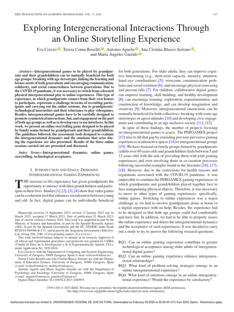 Exploring Intergenerational Interactions Through An Online Storytelling Experience | PDF ...