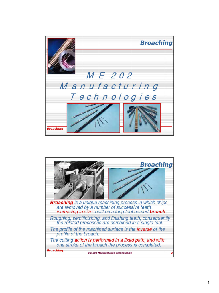 Broaching Machining Process Overview | PDF | Machining | Industrial ...