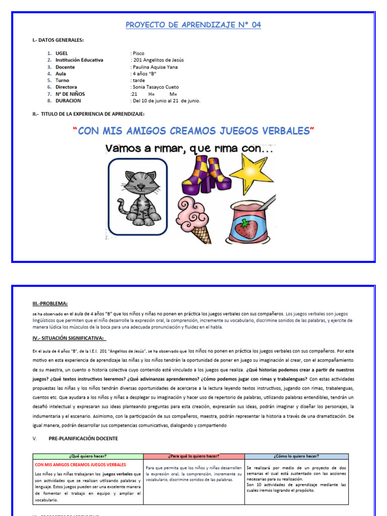 Proyecto de Aprendizaje #04 | PDF | Aprendizaje | Evaluación