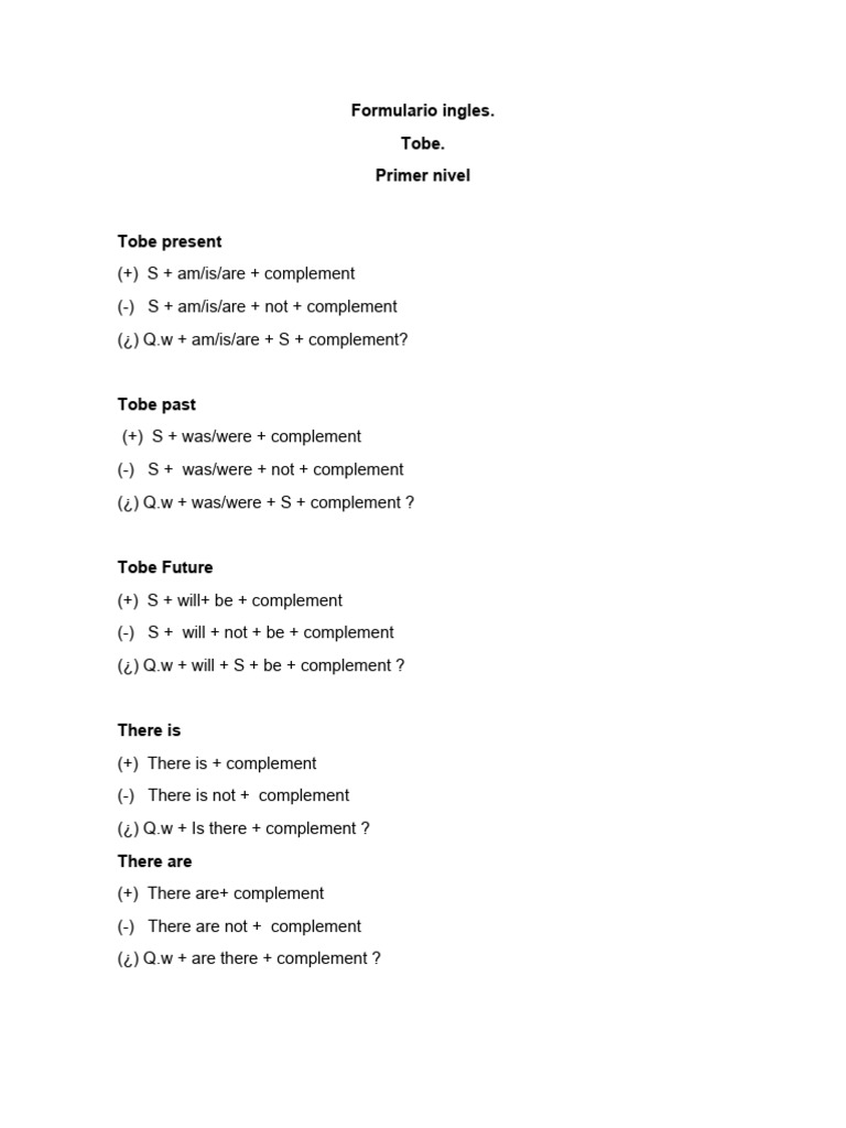 Formulario Ingles | Download Free PDF | Grammar | Language Mechanics