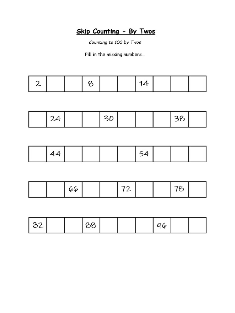 skip counting by 2's | PDF