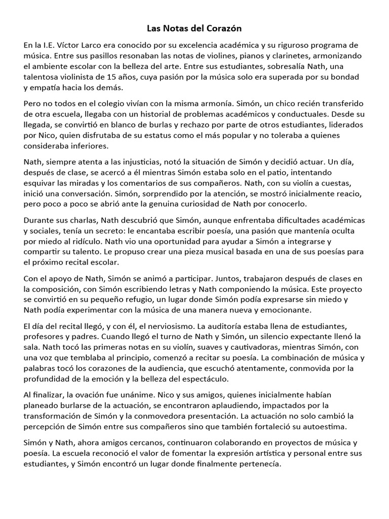 Cuento Sobre Una Problematica en La Escuela | PDF
