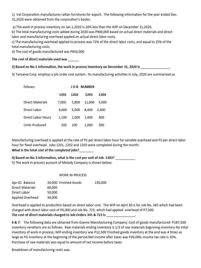 Finals Exam Part 2 | PDF | Cost Of Goods Sold | Inventory