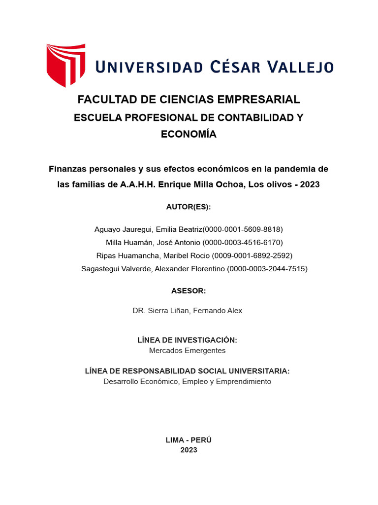 Metodología G2 Proyecto Final | PDF | Finanzas personales | Estadísticas