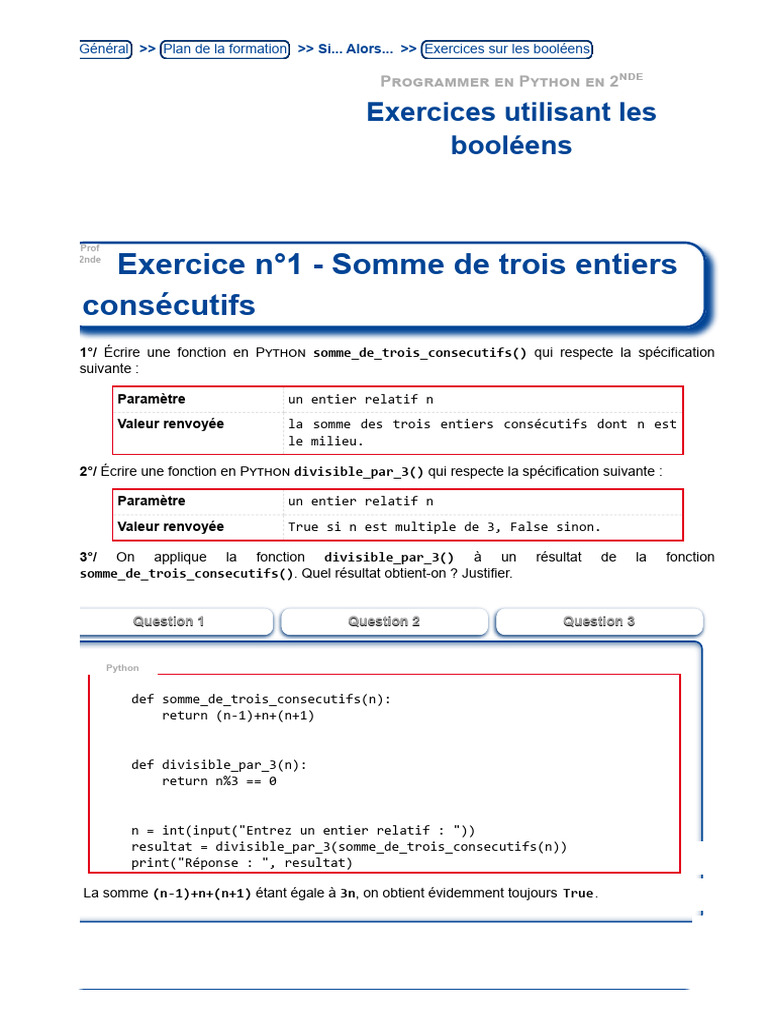 26-Formation UPO - Python en Classe de Seconde | PDF | Python (Langage de programmation) | Booléen