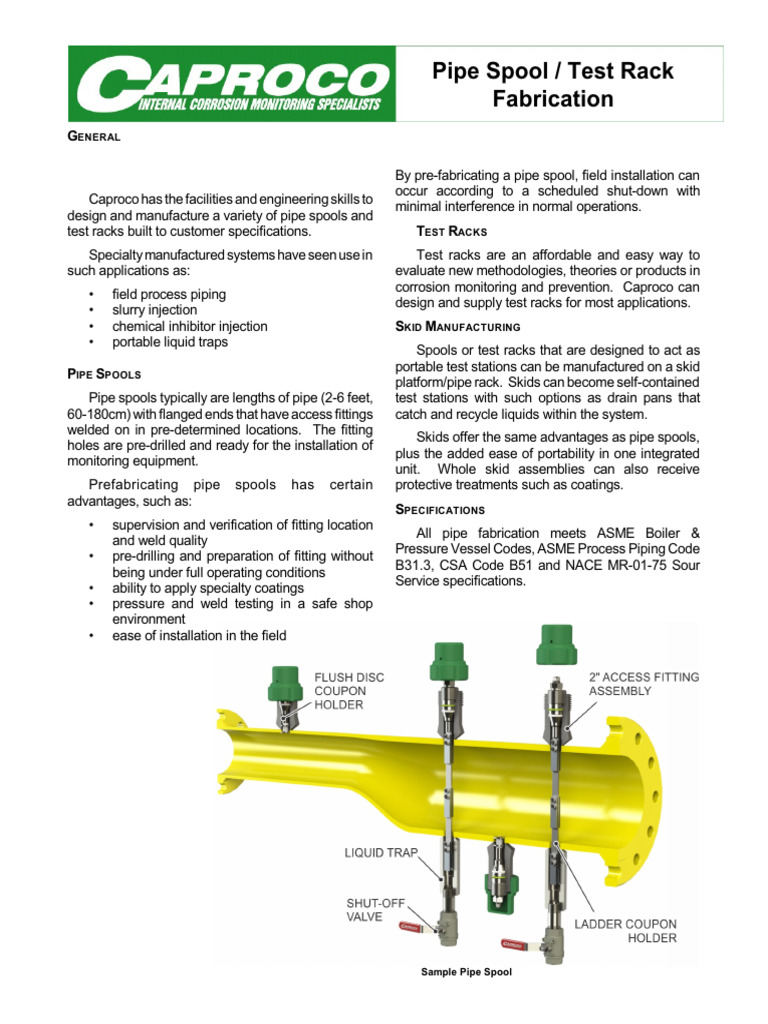 Pipe Spool Test Rack Fabrication | PDF | Pipe (Fluid Conveyance ...