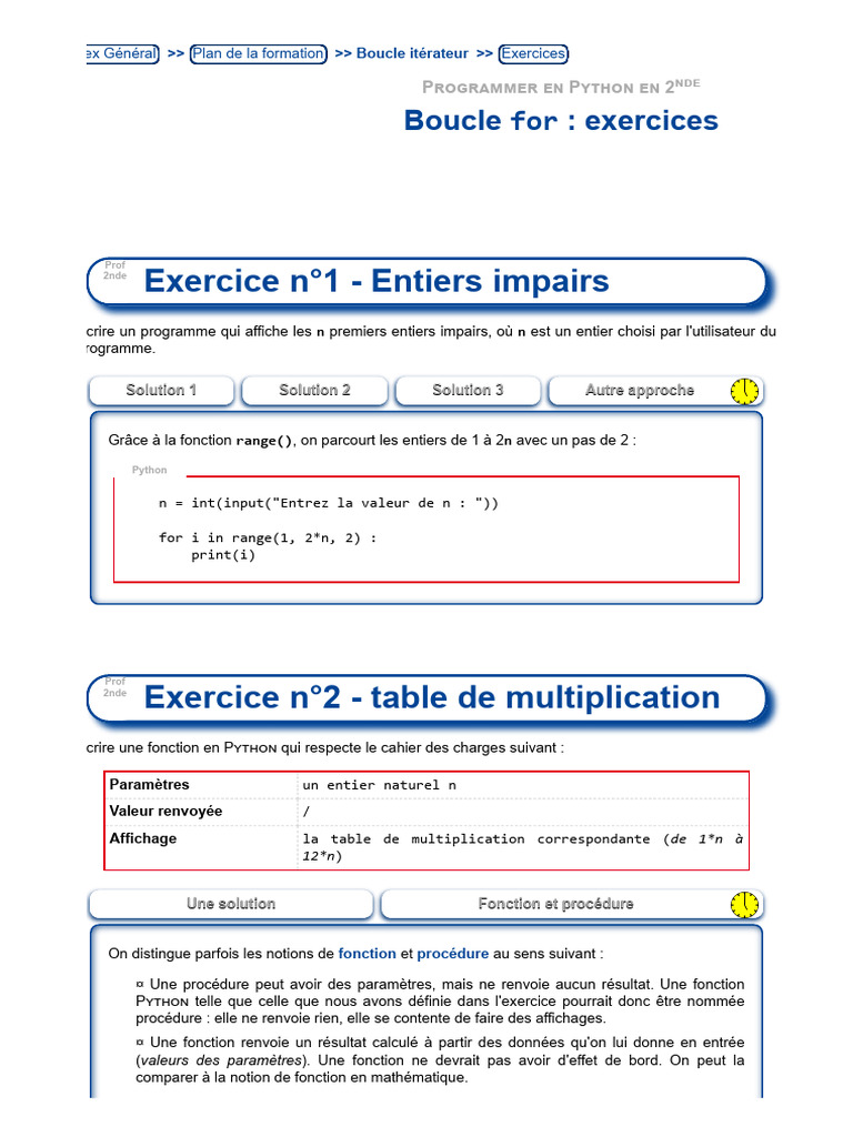 33-Différence Fonction - Procédure - Formation UPO - Python Pour La Classe de Seconde | PDF ...