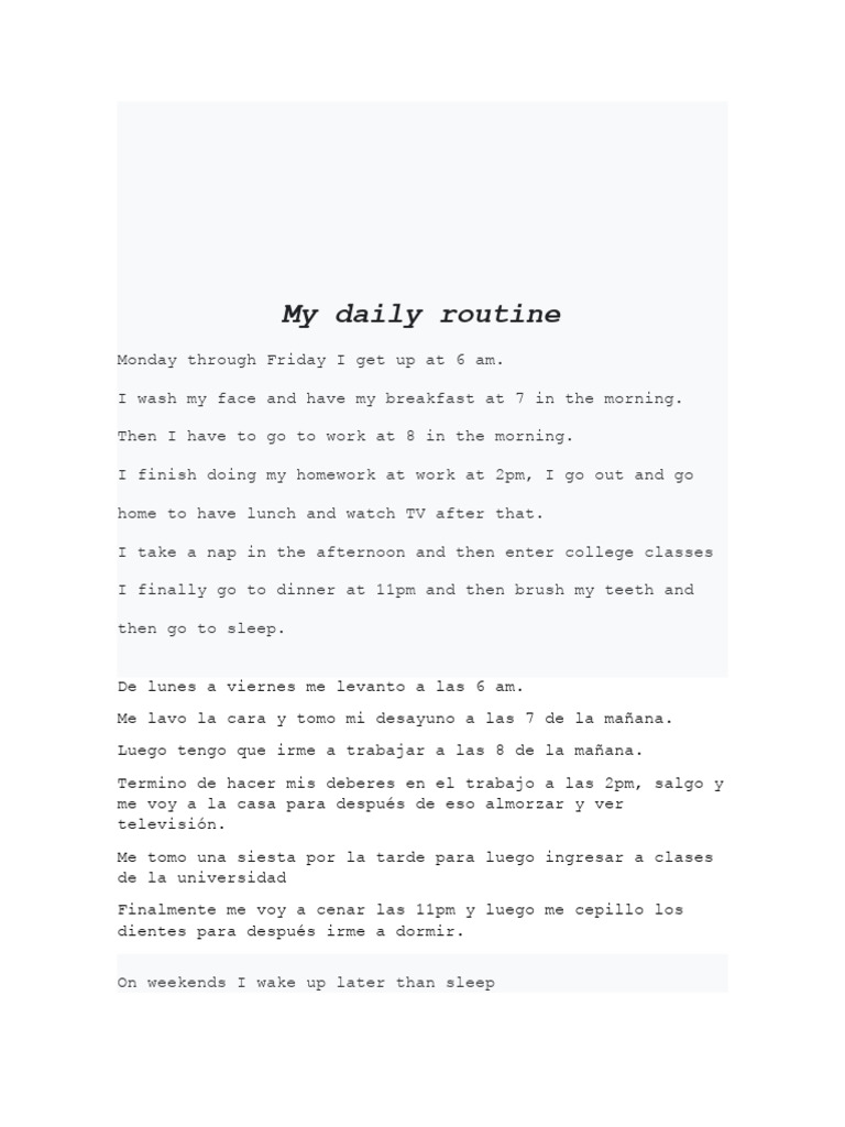 My daily routine | PDF