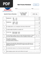 Nursing Math Practice Test Answers | PDF
