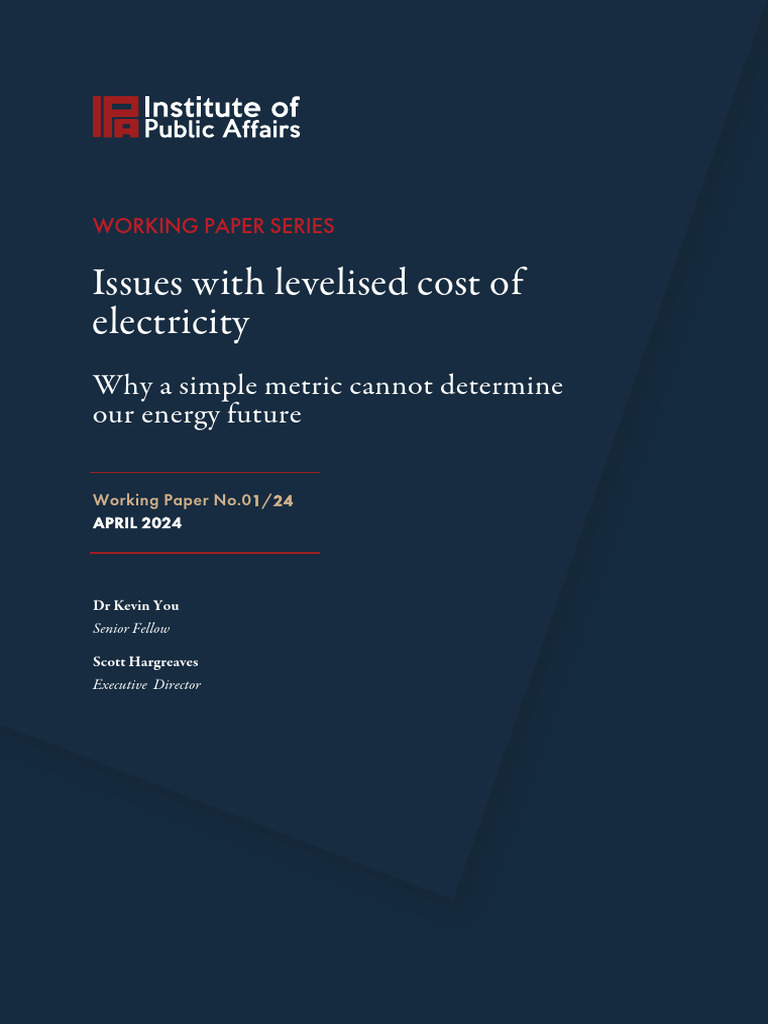 IPA Working Paper Series 01 24 LCOE 06052024 | PDF | Wind Power | Solar ...