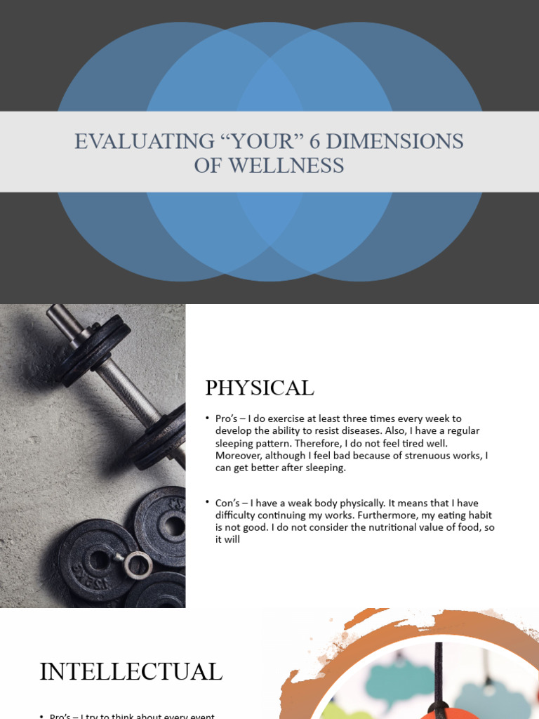 Evaluating My 6 Dimensions of Wellness | PDF