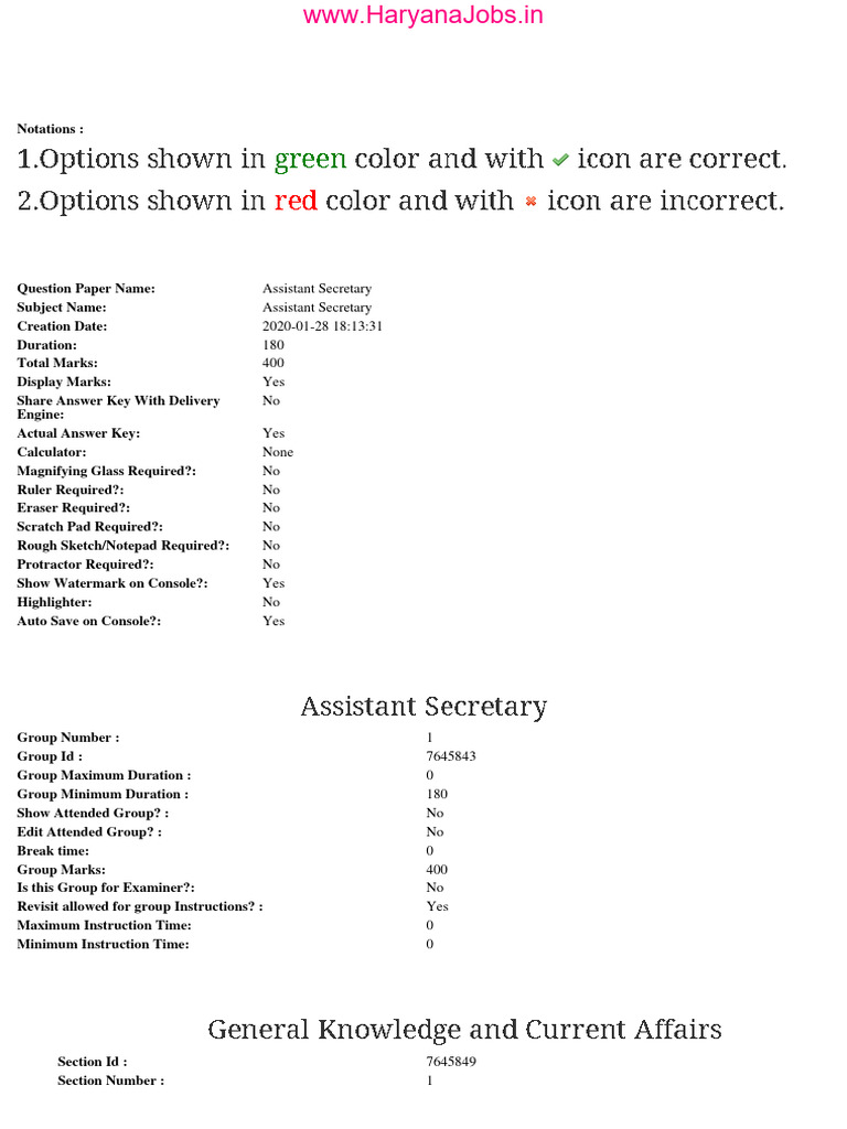 CBSE Assistant Secretary Exam Paper 2020 | PDF | Multiple Choice ...