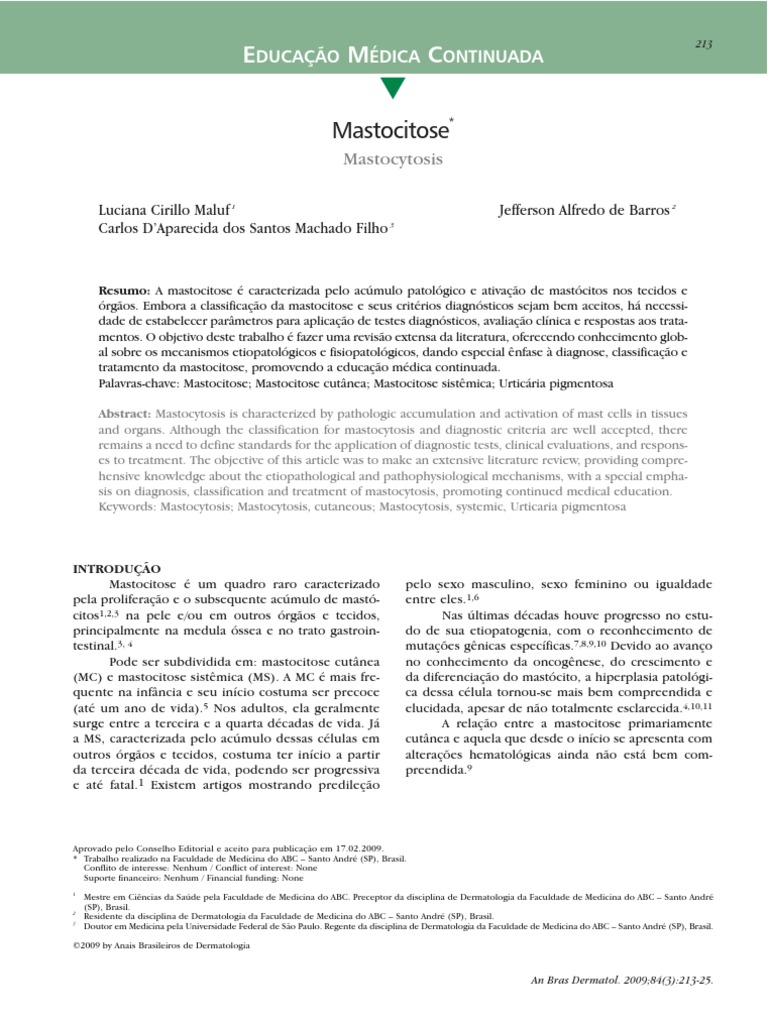 Mastocitose | PDF | Imunologia | Biologia