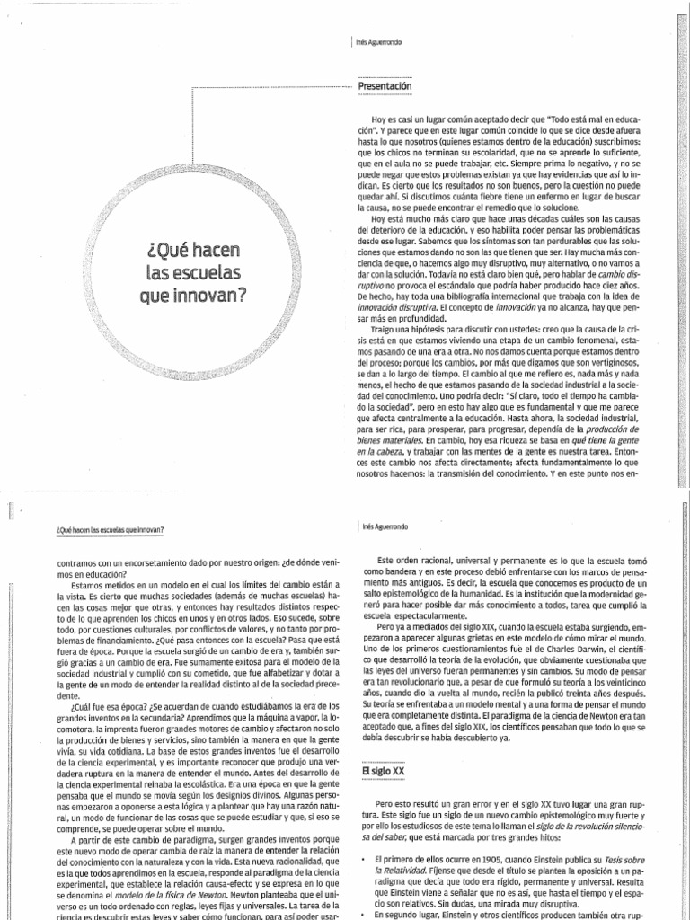 ¿Que Hacen Las Escuelas Que Innovan (Ines Aguerrondo) | PDF