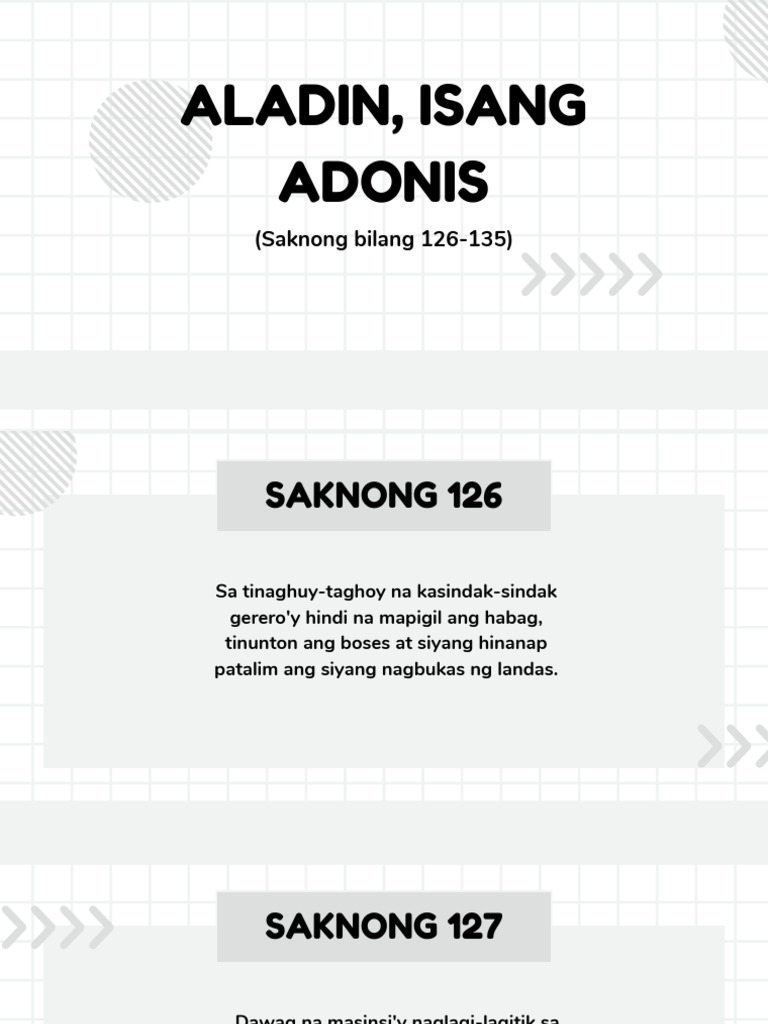 Aladin Isang Adonis | PDF