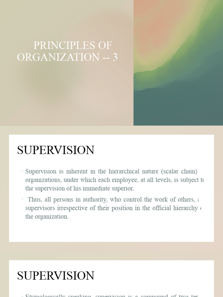 Principles of Organization - 3 | Download Free PDF | Courage | Supervisor