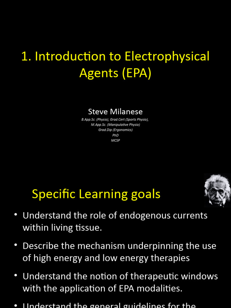 Lecture 1 - Introduction To The Use of EPA | PDF | Medical Imaging | Physical Therapy