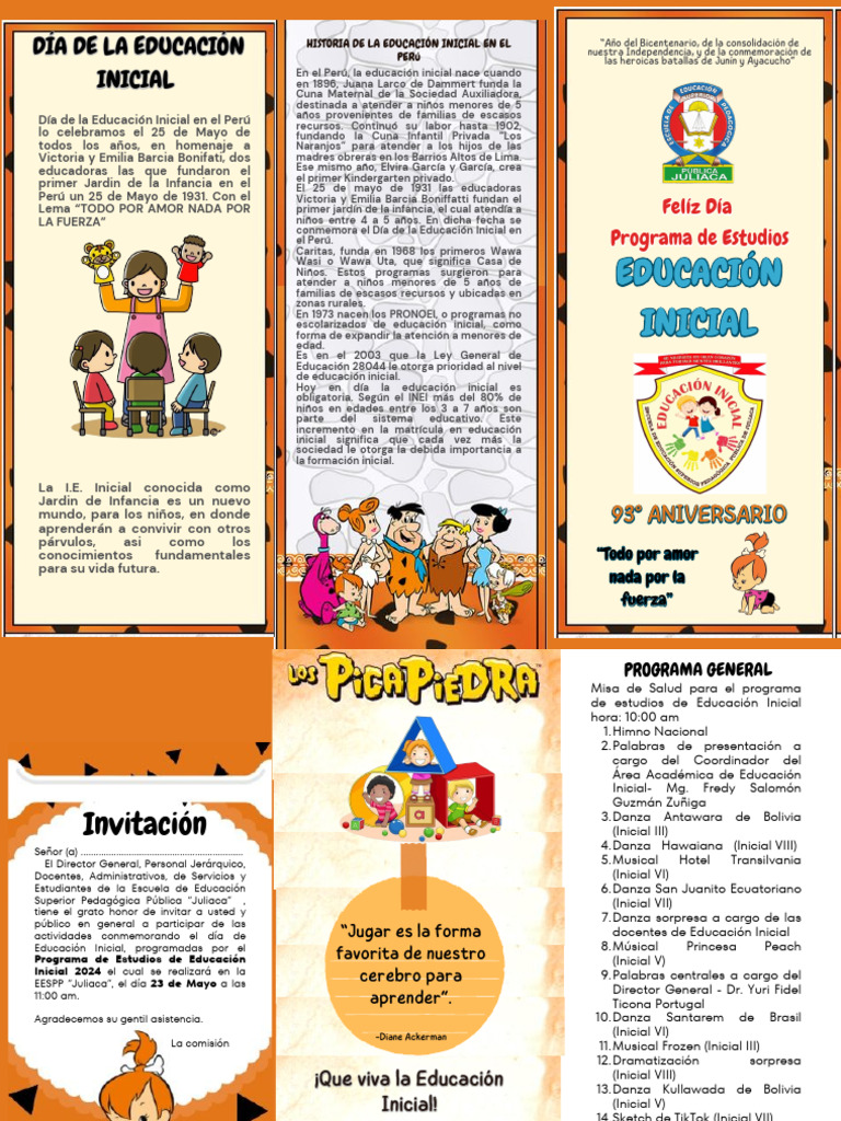 TRIPTICO DEL PROGRAMA DE ESTUDIOS EDUCACION INICIAL-2024 | PDF | Educación de la primera infancia