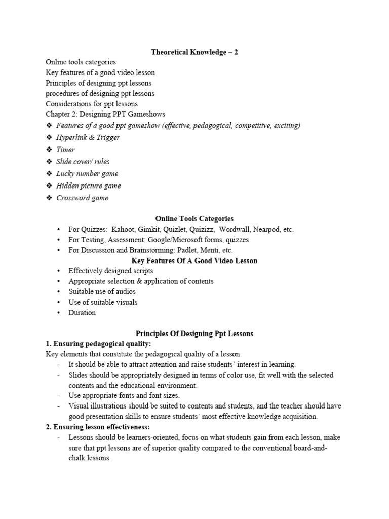 Theoretical Knowledge - 2 | PDF | Teachers | Knowledge