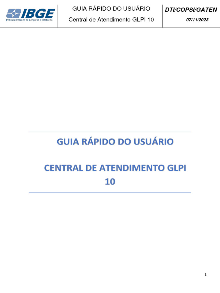 GLPI - Guia rápido do usuário | Download grátis PDF | Informática ...