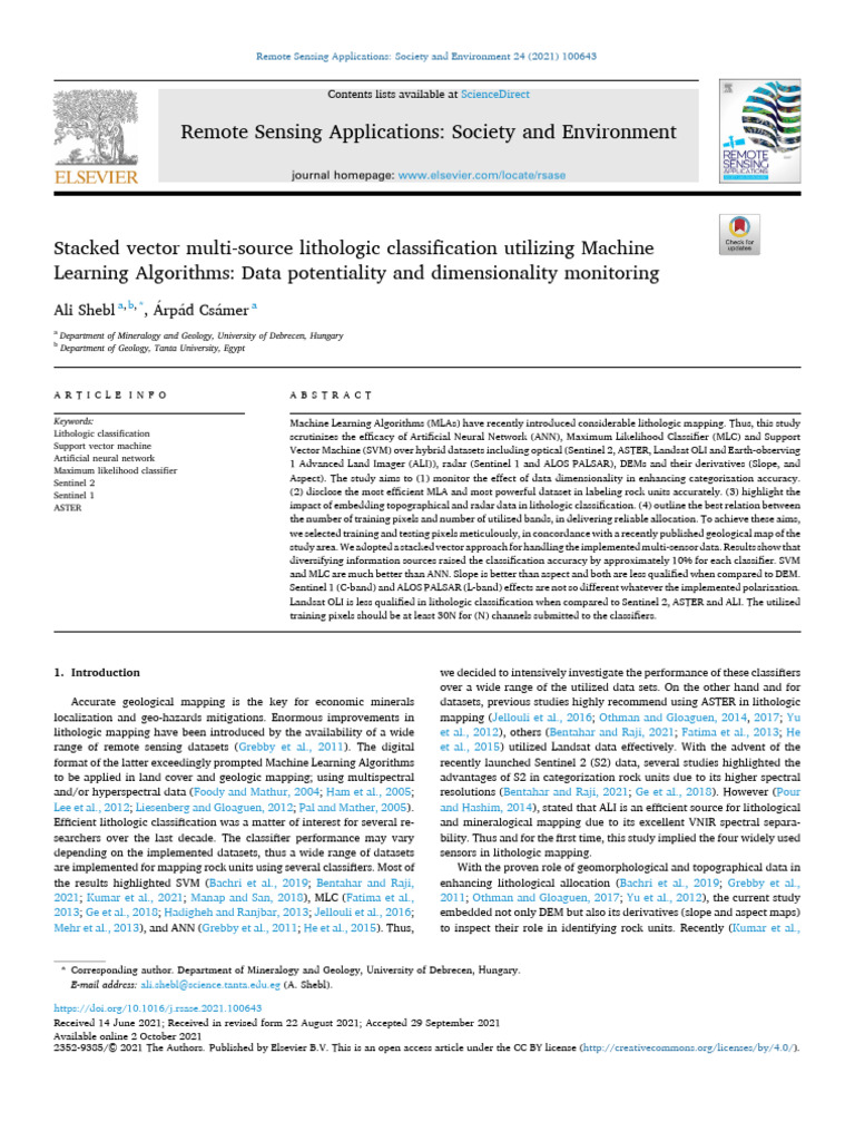 Stacked Vector Multi Source Lithologic Classificatio - 2021 - Remote ...