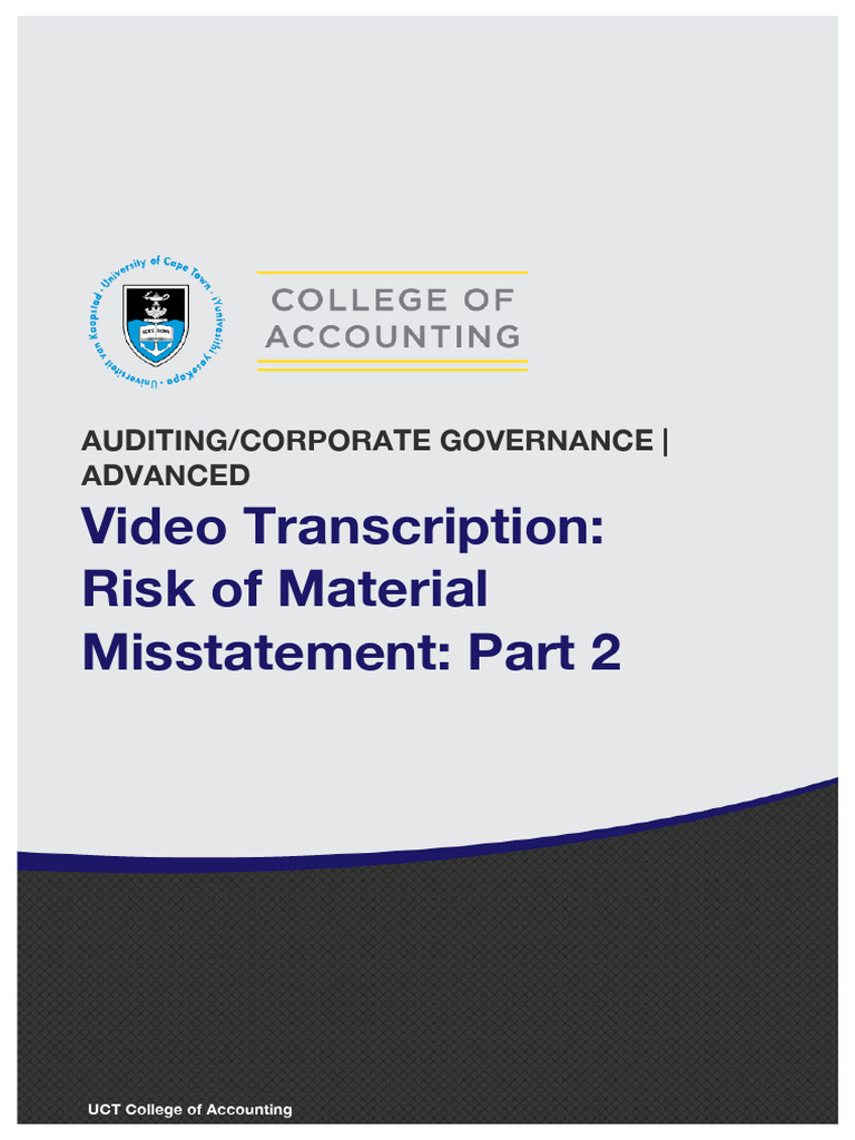 F2 CG 43 Eng Advanced Risk of Material Misstatement - Part 2 - MH - WebsiteReady | PDF | Risk ...