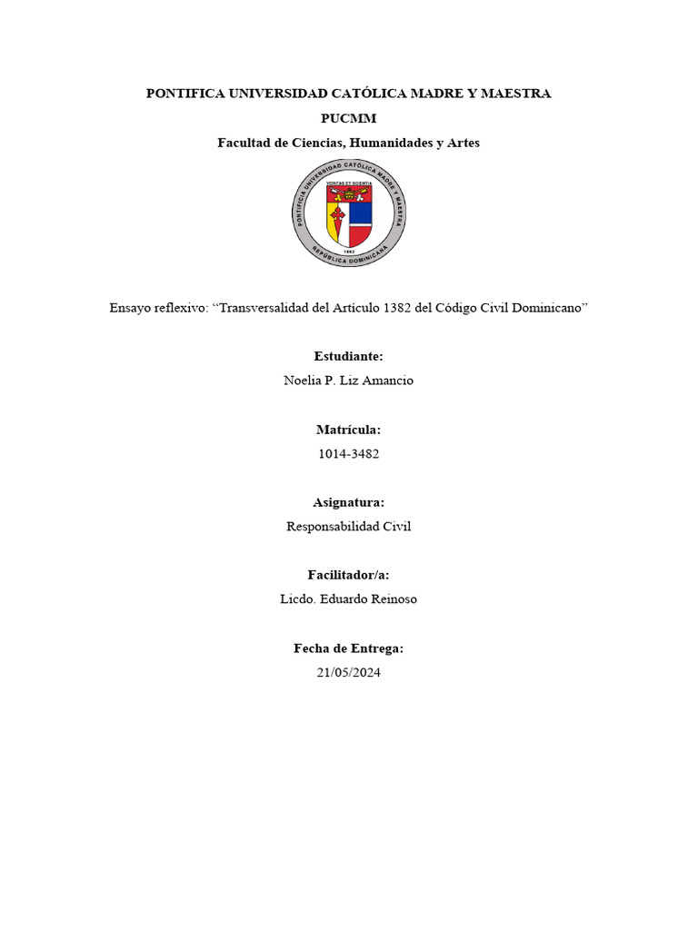 Noelia Liz-Transversalidad Del Art 1382 | PDF | Justicia | Crimen y ...