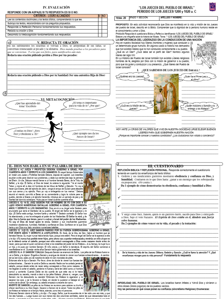 Ficha 20 Los Jueces de Israel | PDF | Sansón