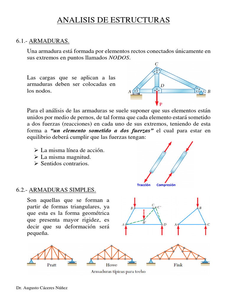 Análisis de Armaduras en Estructuras | PDF | Braguero | Fuerza