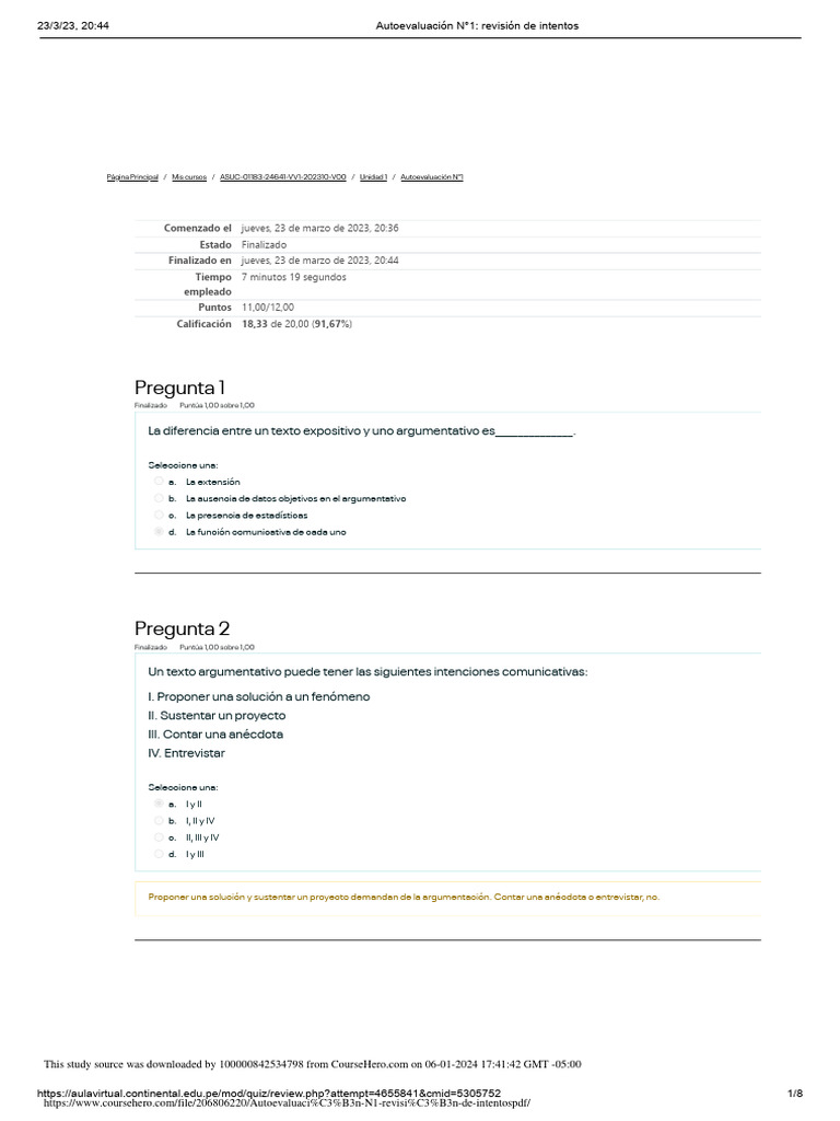 Autoevaluaci N N 1 Revisi N de Intentos PDF | PDF | Castigos | Crímenes