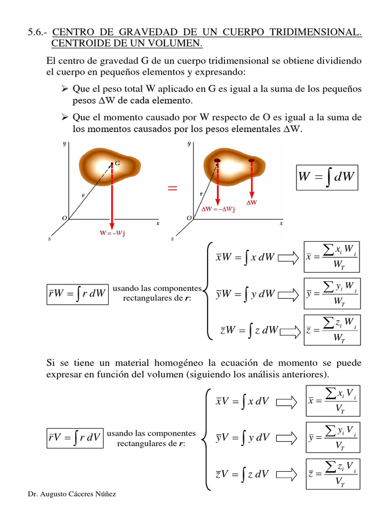 Centroide de Un Volumen | Descargar gratis PDF | Centro de masa | Física