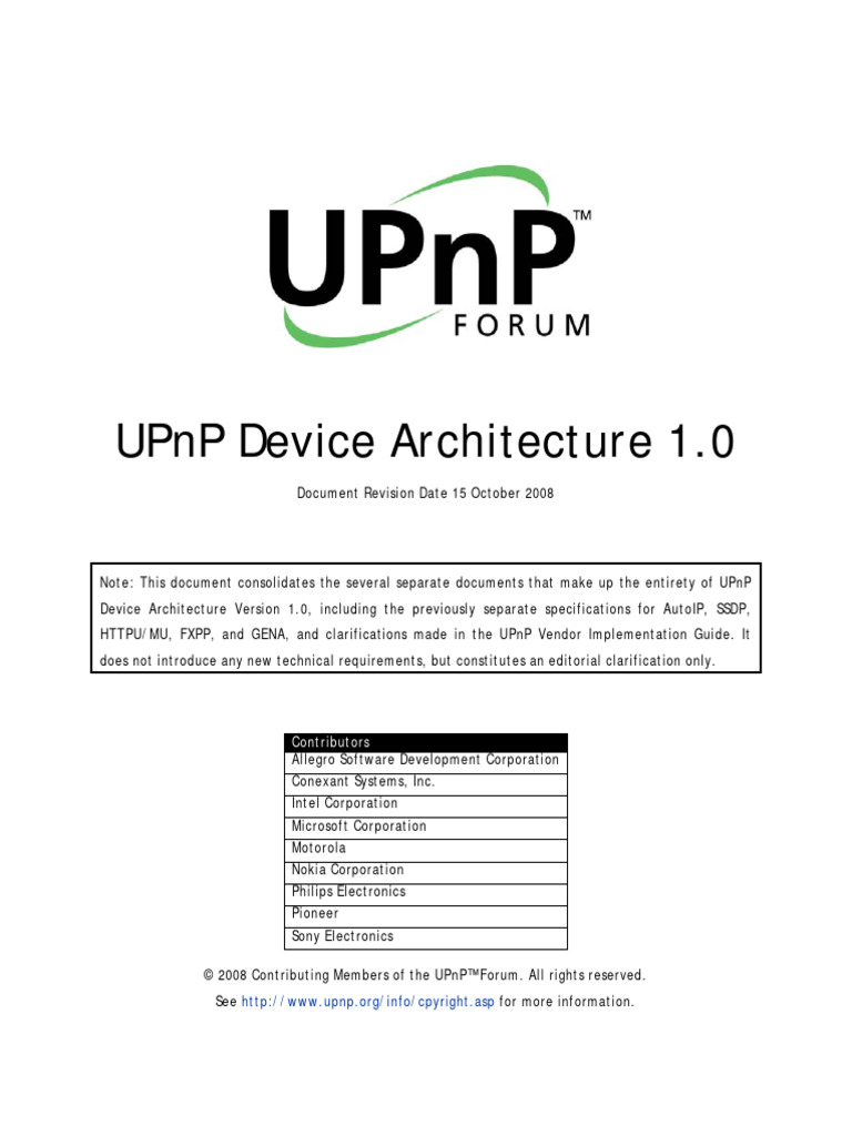 UPnP Arch DeviceArchitecture v1.0 | PDF | Ip Address | Domain Name System