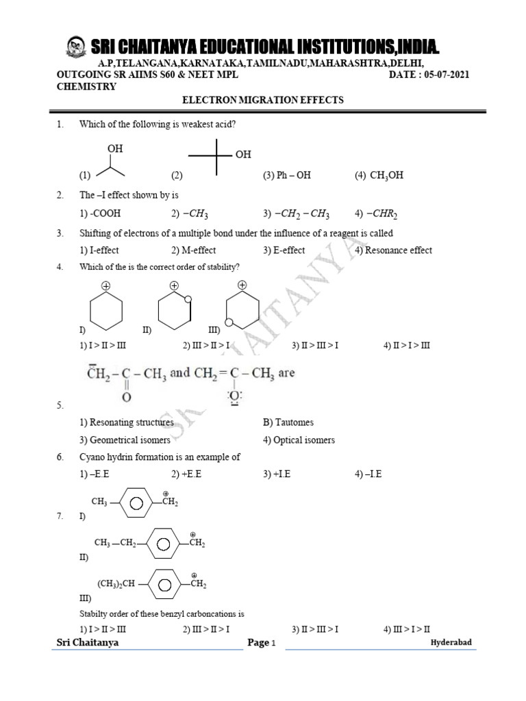 Electron Migration Effects (05!07!2021) | PDF | Amine | Acid