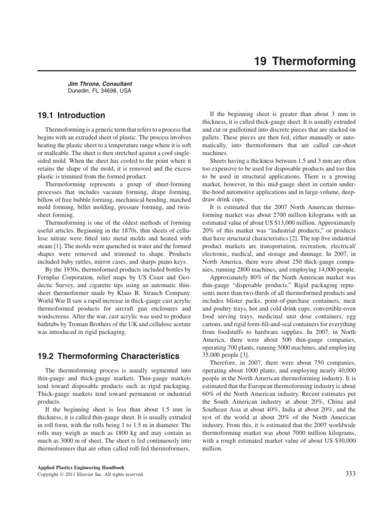 Thermoforming - Applied Plastics Engineering | PDF | Extrusion | Sheet Metal