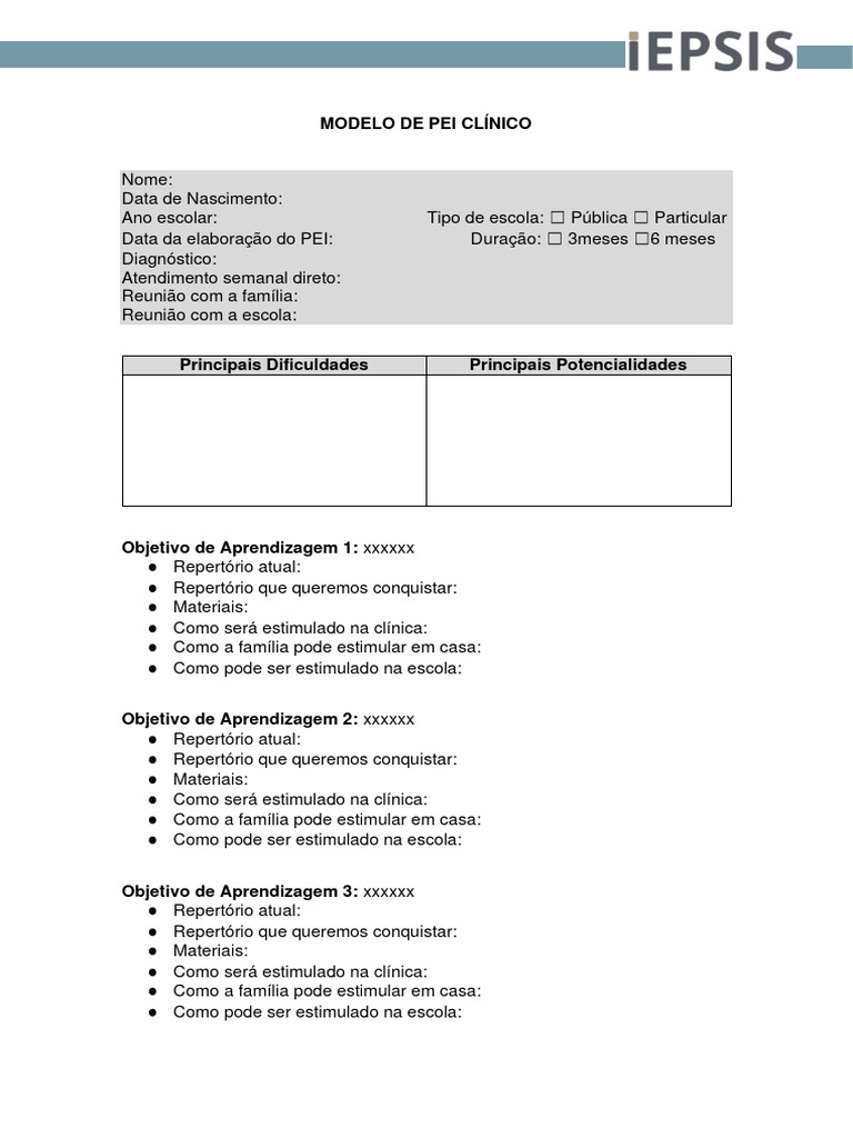 Modelo de Pei Clinico | PDF