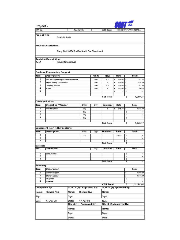 Blank CTR | Download Free PDF | Project Management | Projects