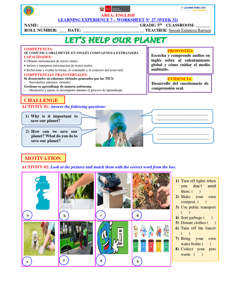 Worksheet 27 - 5to Students | PDF | Greenhouse Effect | Nature