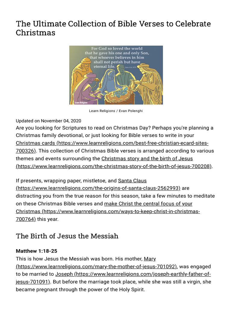 Christmas Bible Verses To Celebrate The Birth of Jesus | PDF | Jesus ...