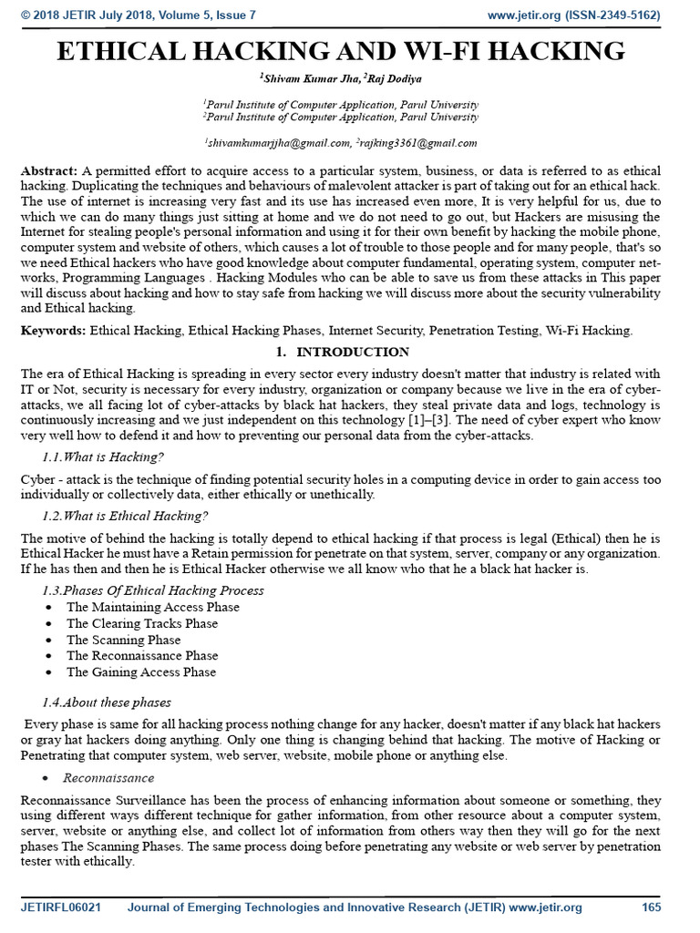 JETIRFL06021 | Download Free PDF | Security Hacker | White Hat (Computer Security)